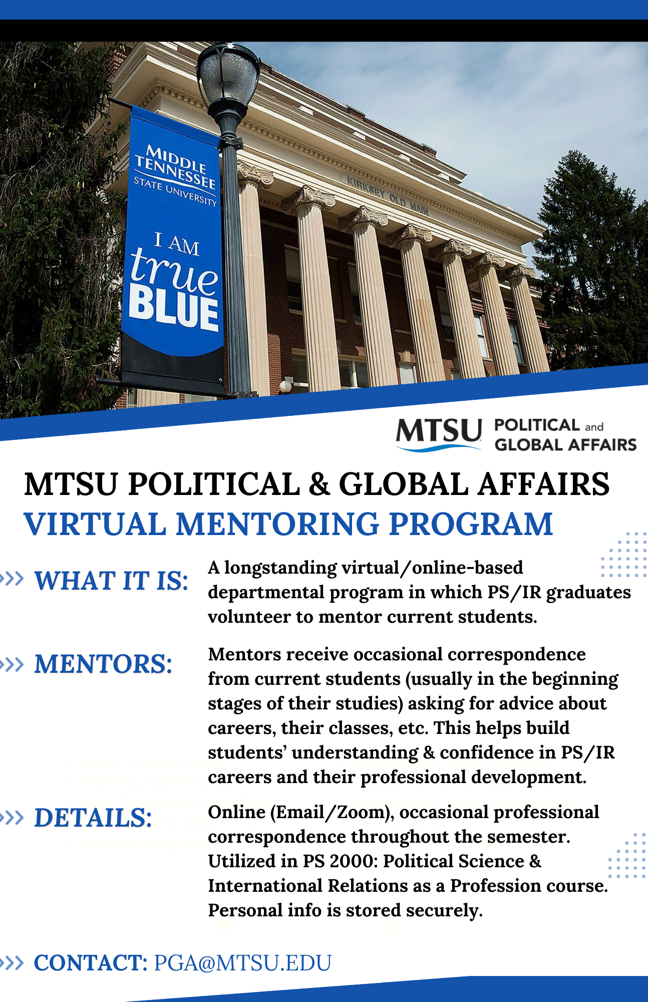 Virtual Mentoring Program – Department of Political and Global Affairs
