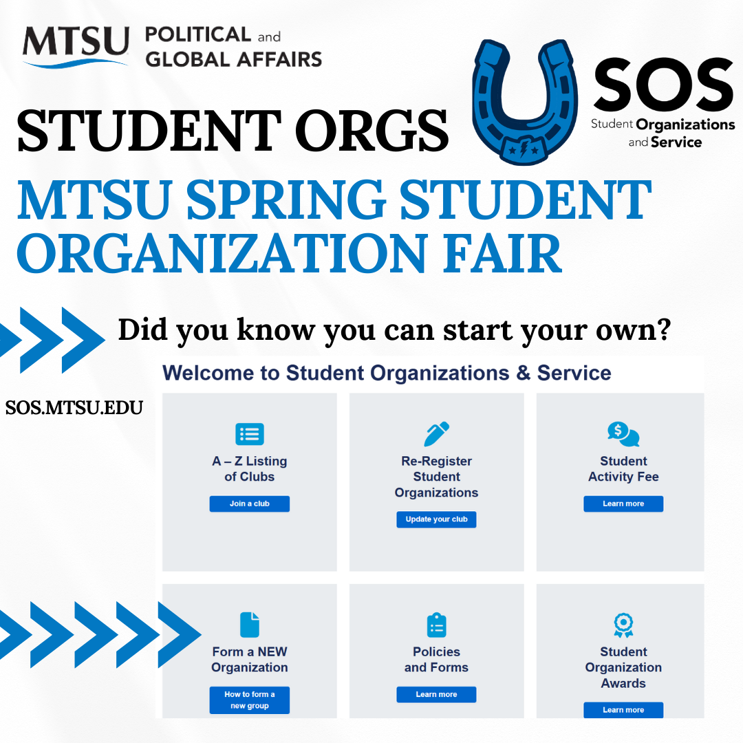MTSU Student Clubs & Organizations – Department of Political and Global ...