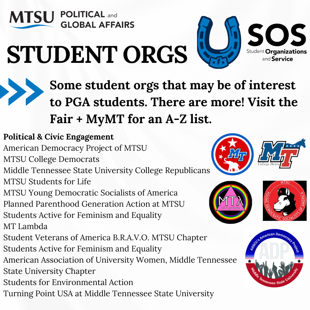 MTSU Student Clubs & Organizations – Department of Political and Global ...